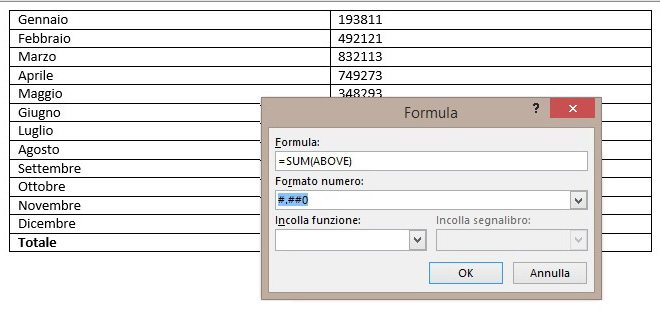 Formule nelle tabelle in Word - PC Professionale