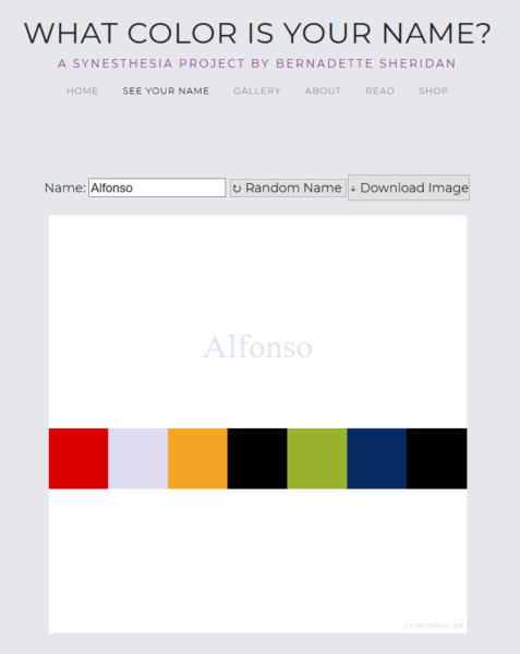What color is your name, il progetto che trasforma i nomi in colori