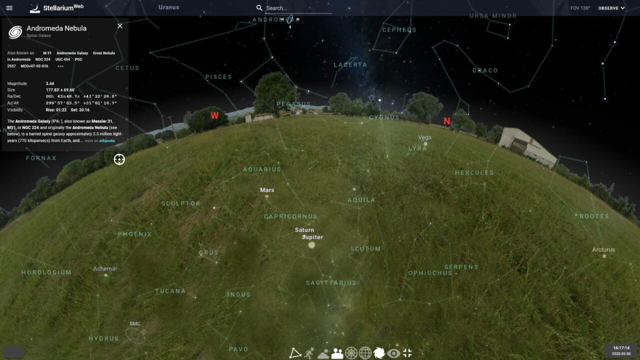 Stellarium Web, un planetario personale nel browser - PC Professionale