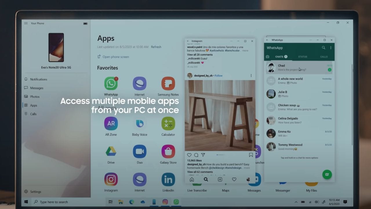 Galaxy Note 20, app Android su Windows 10 - PC Professionale
