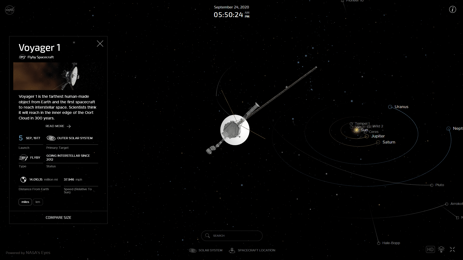 Voyager 1, stato di missione in real-time della sonda spaziale più lontana