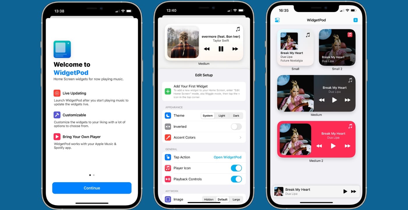 WidgetPod porta su iOS i widget di Spotify e Apple Music