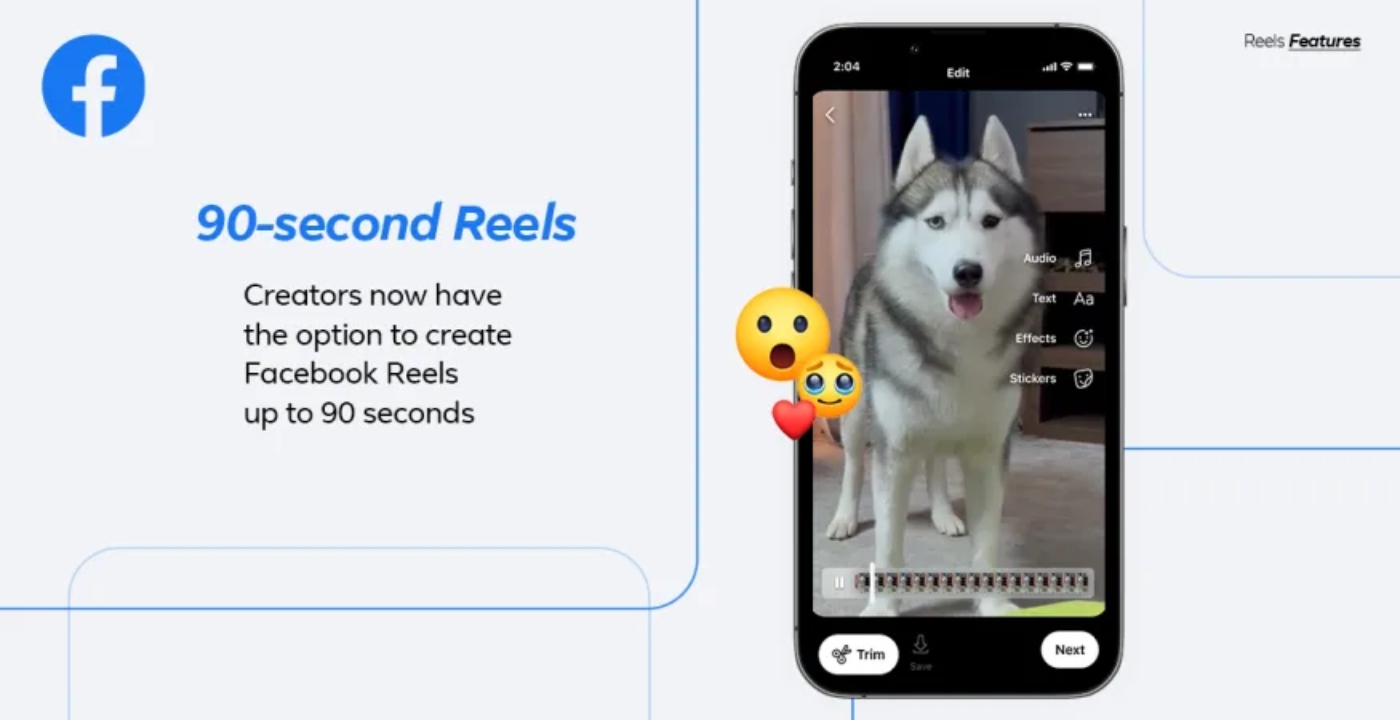 Meta estende la durata dei Reel di Facebook