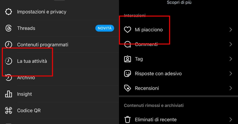 Instagram: come vedere i post a cui ho messo Mi Piace