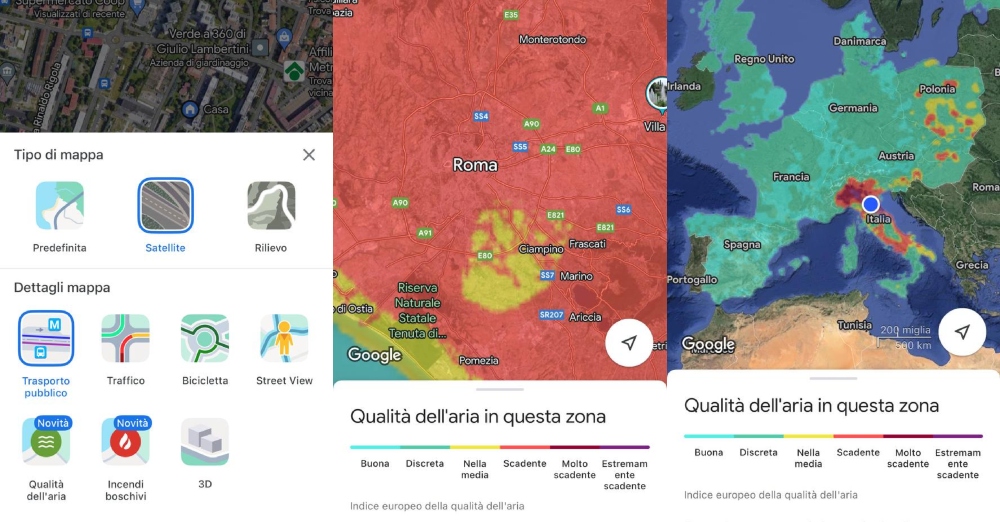 Google Maps: come controllare la qualità dell'aria